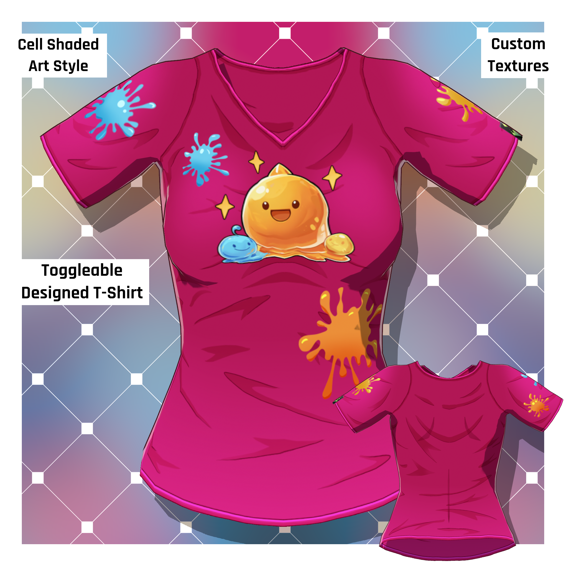 Anime T-Shirt: Design 08 [VRoid Texture/テクスチャ] - Realm of the Fish - BOOTH