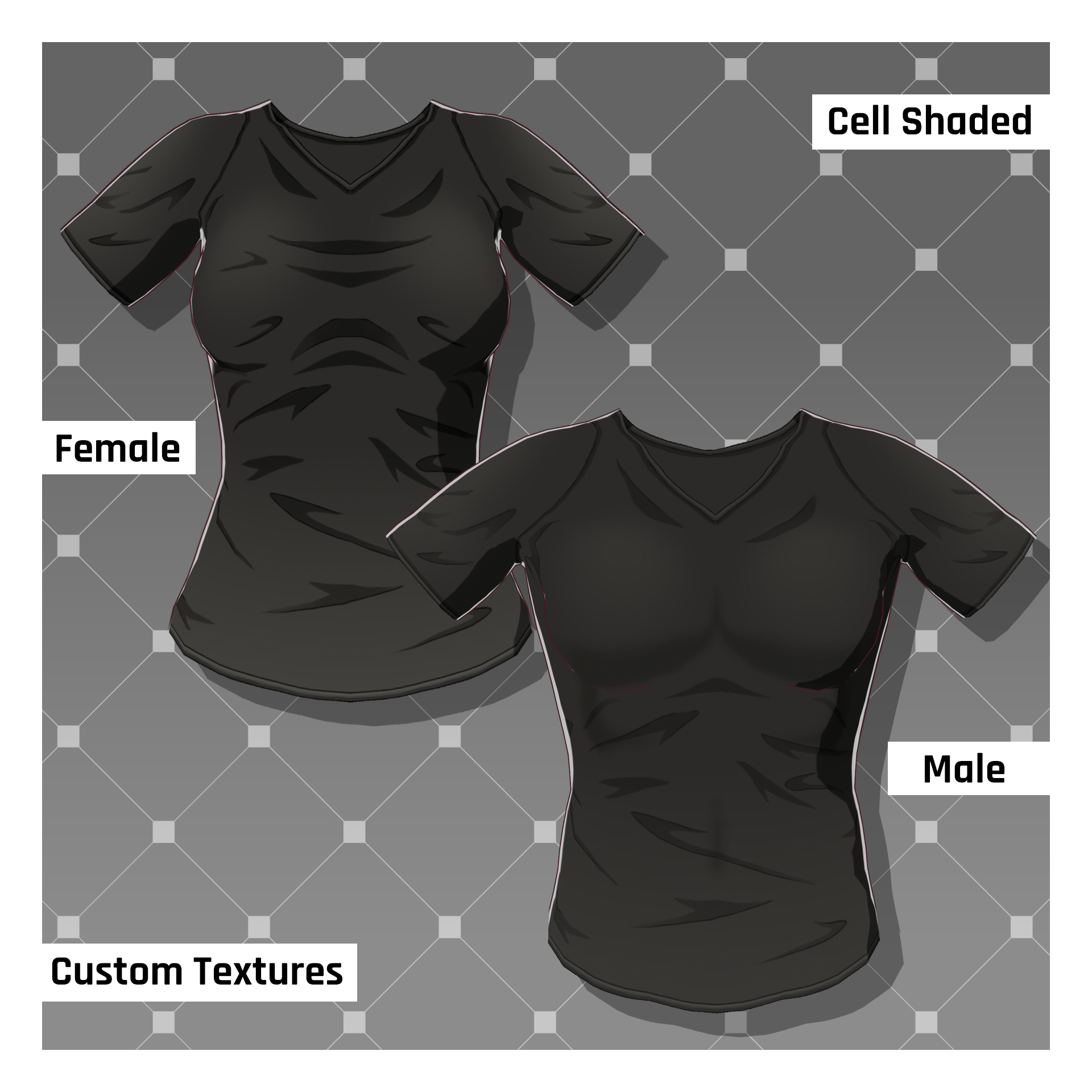Anime T-Shirt: Design 22 [VRoid Texture/テクスチャ] - Realm of the Fish - BOOTH