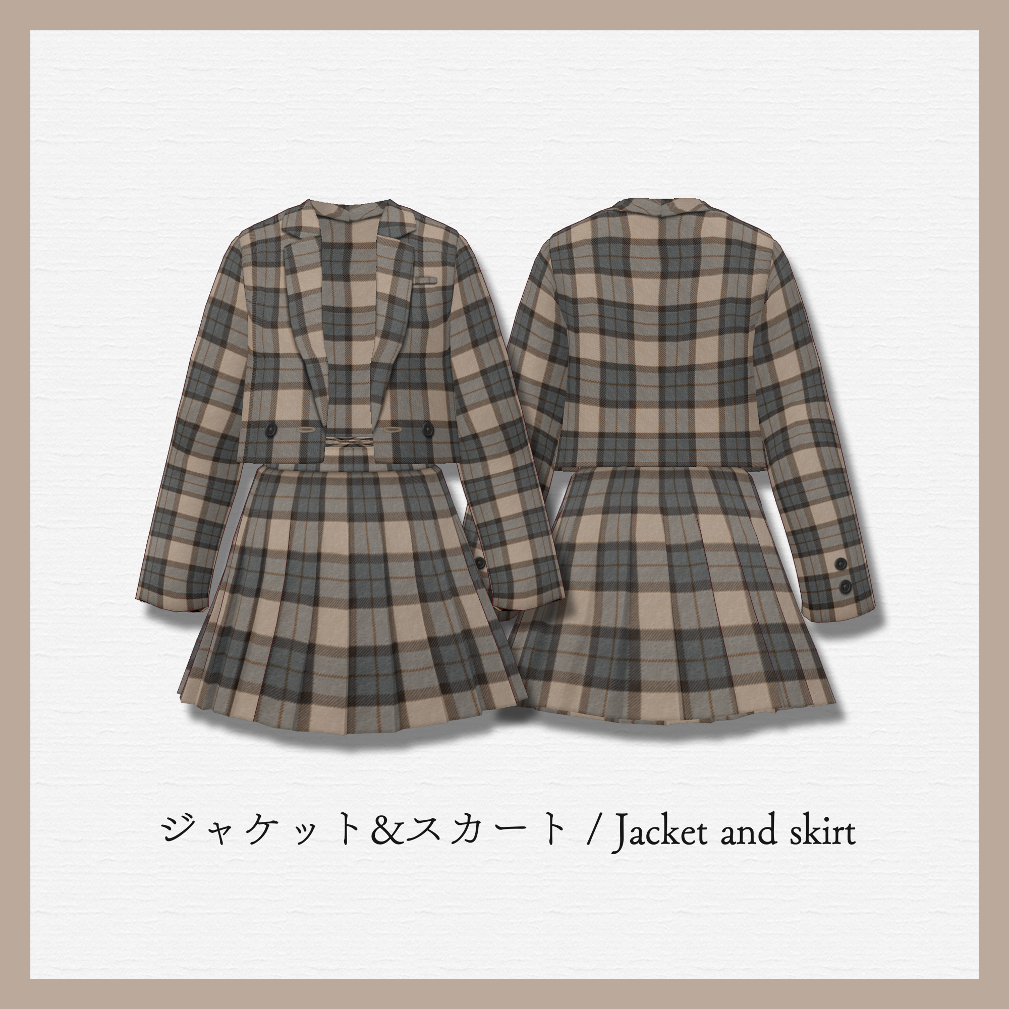 Autumn/Winter Tartan Outfit Set - Boichan products - BOOTH