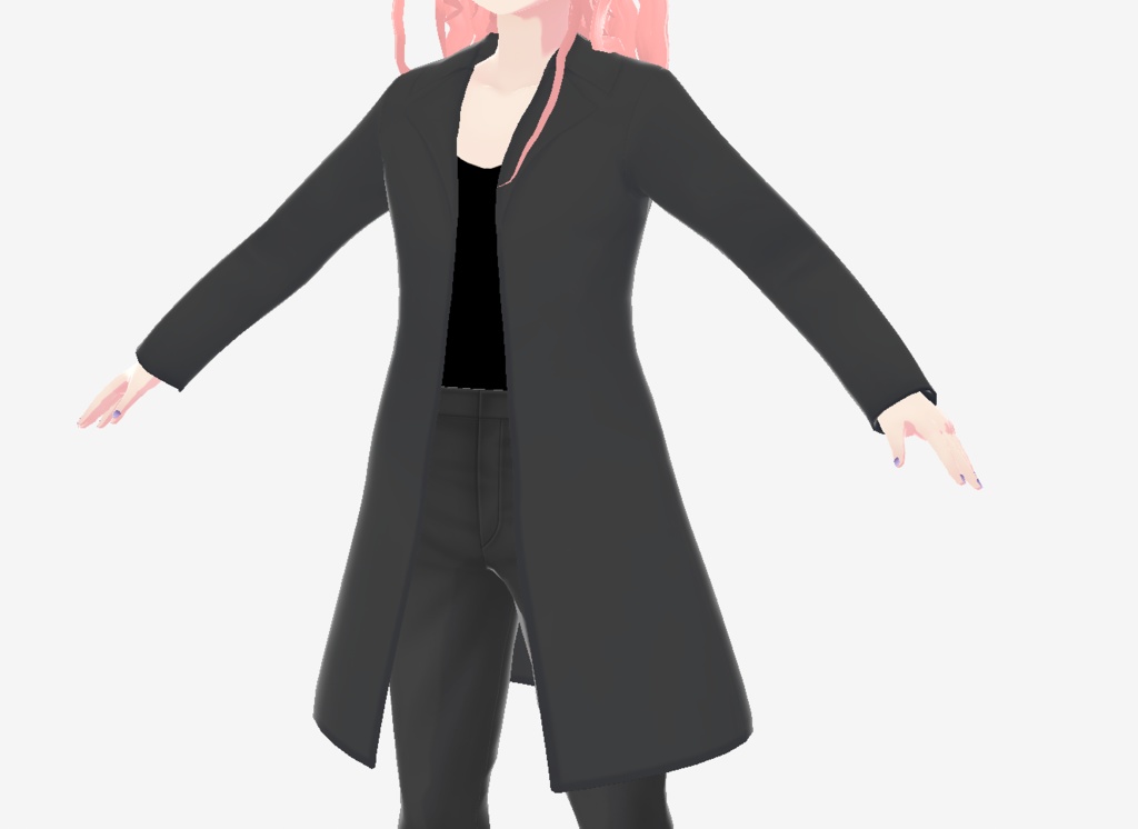 FREE Black Coat Foe VRoid Studio - purplemoonshiz - BOOTH