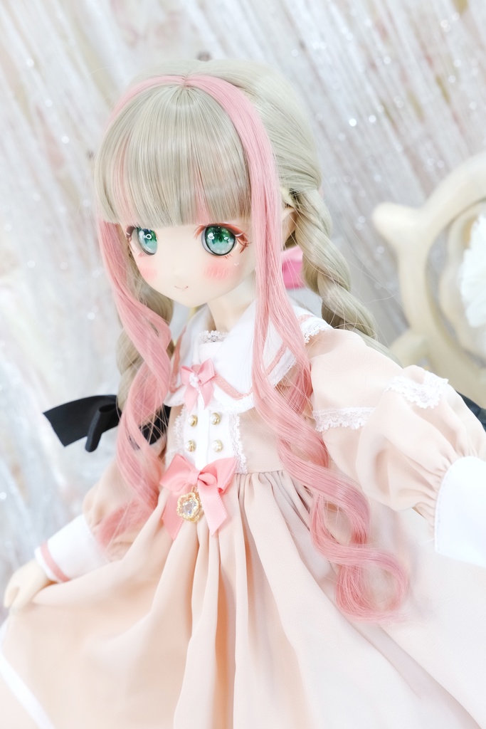 【8～9インチ】 ドールウィッグ 「あみあみツインリボン」 - NiNa（RosenliaDoll） - BOOTH