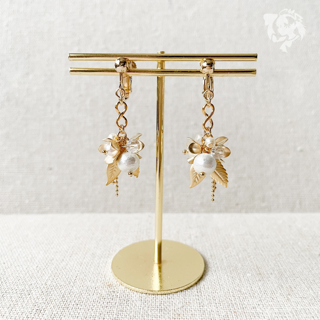 コットンパールの実イヤリング【金具交換】 - myset - BOOTH