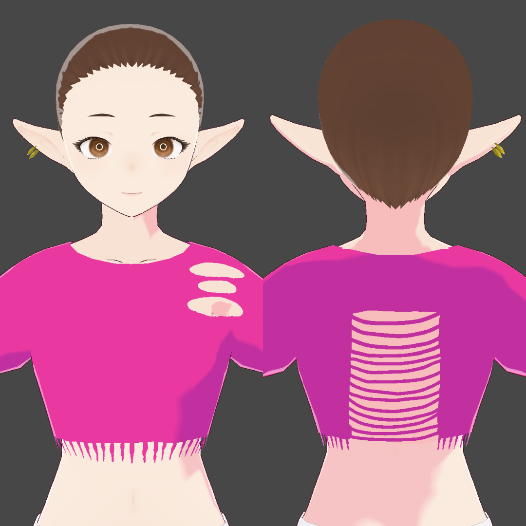 Ripped Crop T-Shirt - bebi-buni - BOOTH