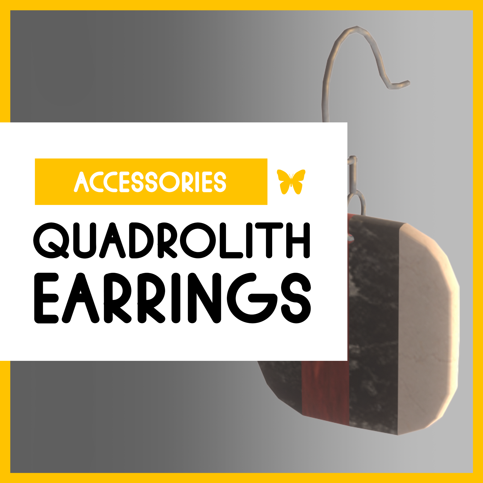 Quadrolith Earrings | VRChat Avatar Jewelry - ChimericCurios - BOOTH