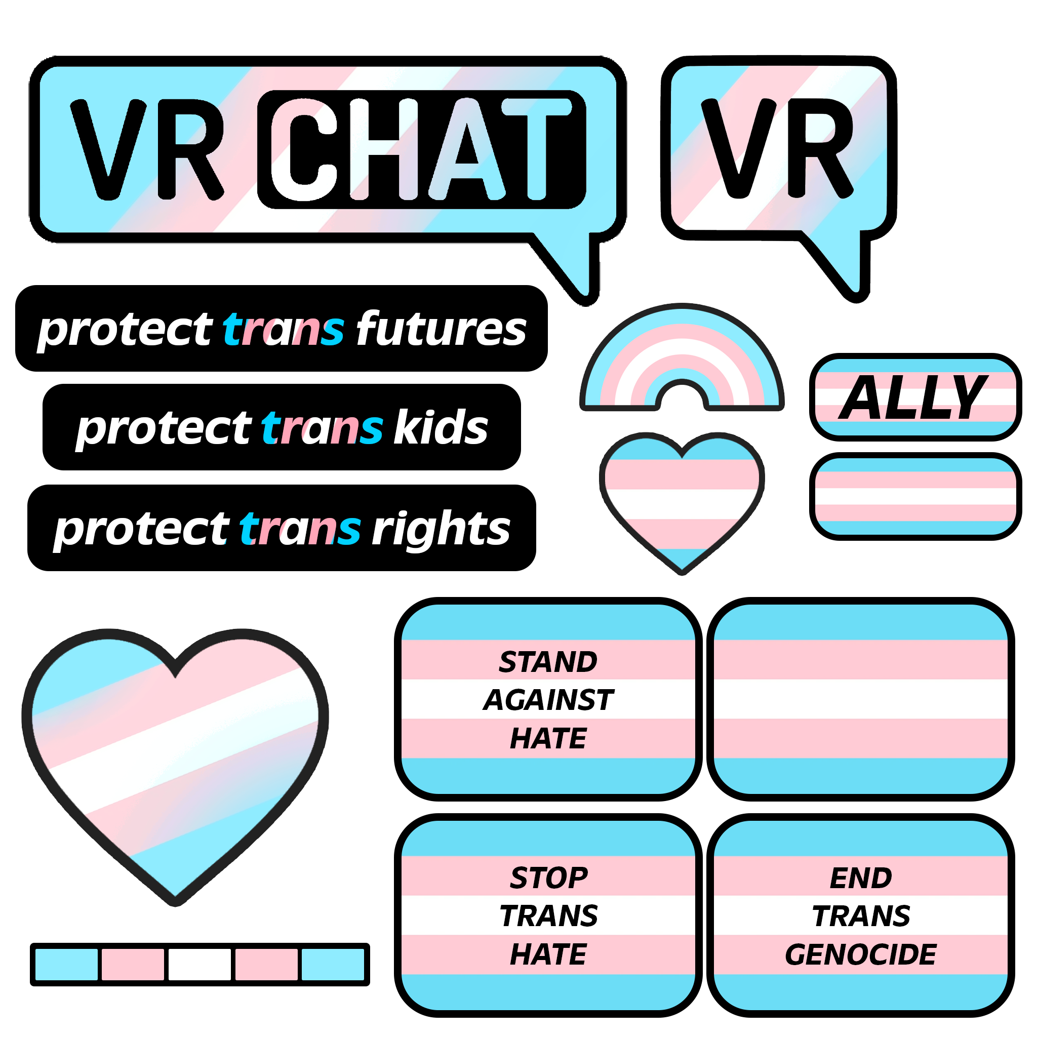 Transgender Pride and Allyship Pins - ChimericCurios - BOOTH