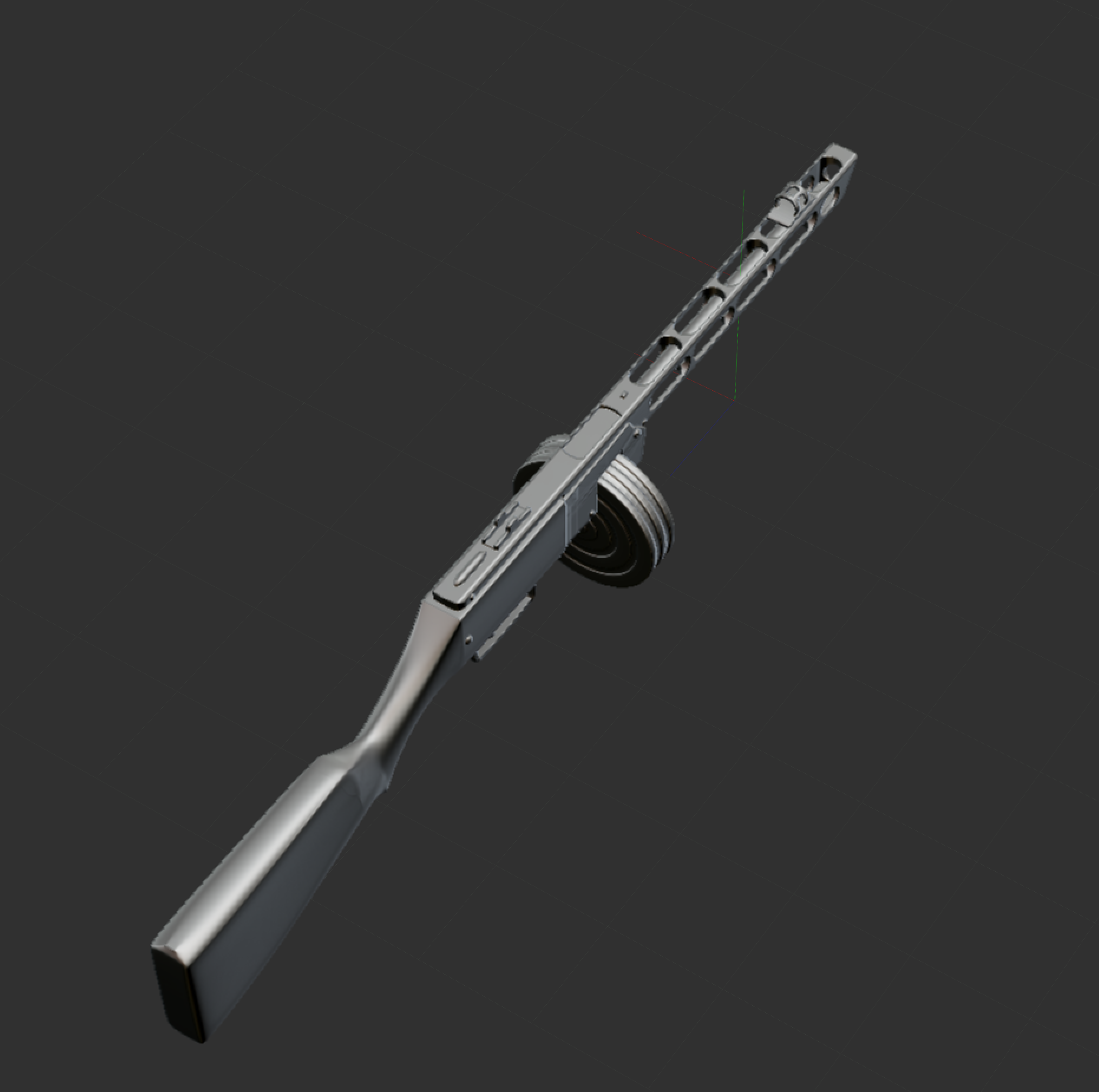 3D ソ連銃 PPSh-41 （マンドリン銃）ドラム弾倉 - ラプタービジョン - BOOTH