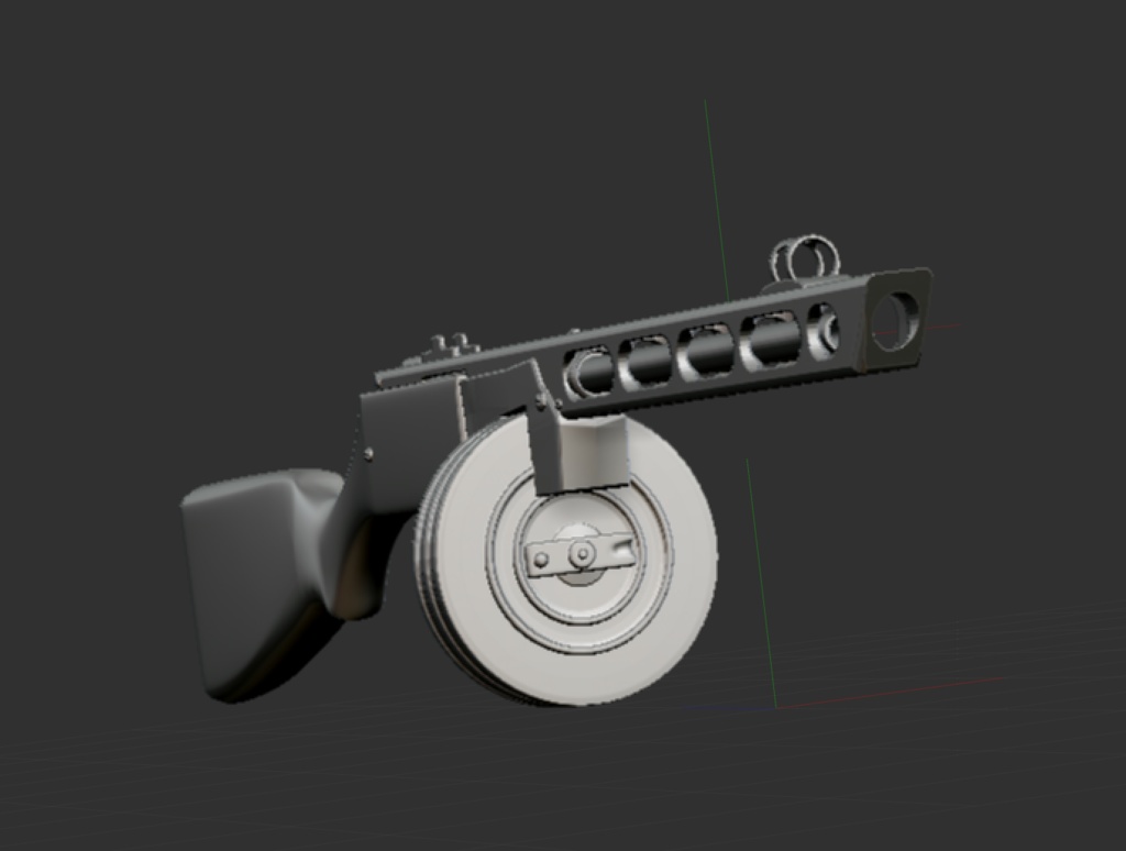 3D ソ連銃 PPSh-41 （マンドリン銃）ドラム弾倉 - ラプタービジョン - BOOTH