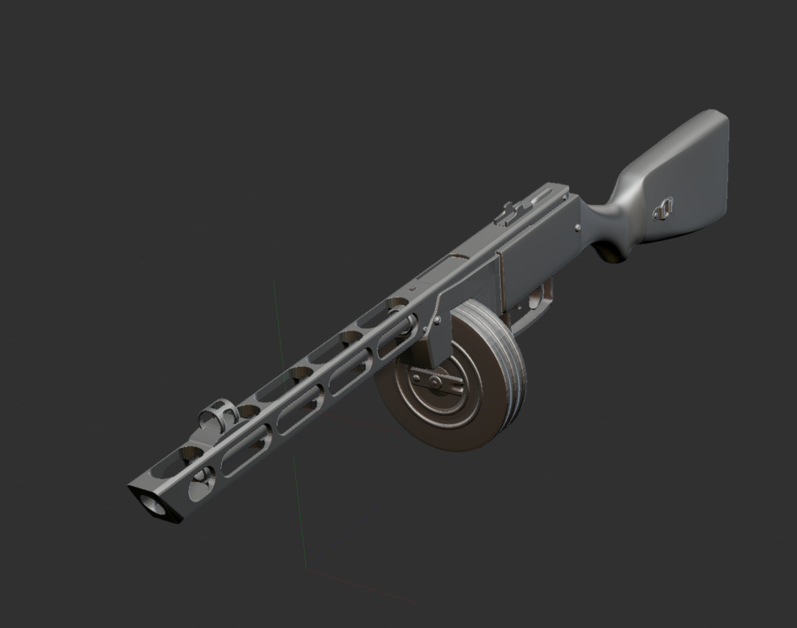 3D ソ連銃 PPSh-41 （マンドリン銃）ドラム弾倉 - ラプタービジョン - BOOTH