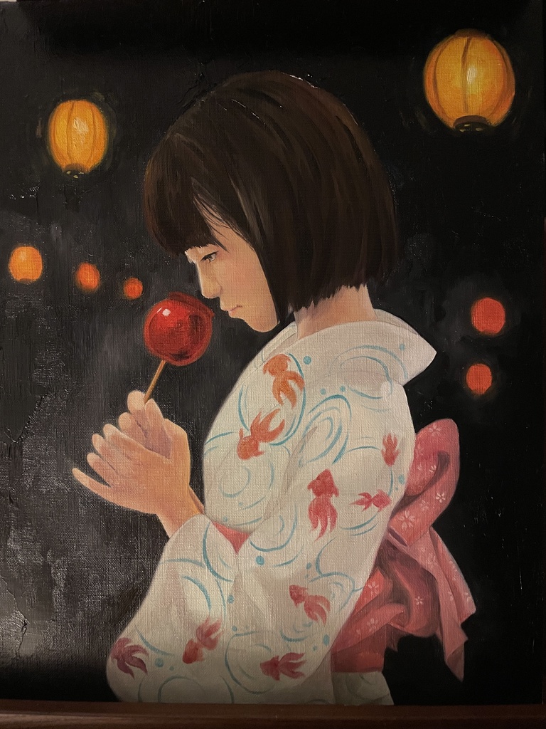 原画「15歳の夏の思い出」 油彩 F6 [memories Of A 15 Year Old Summer] アトリエ青林檎
