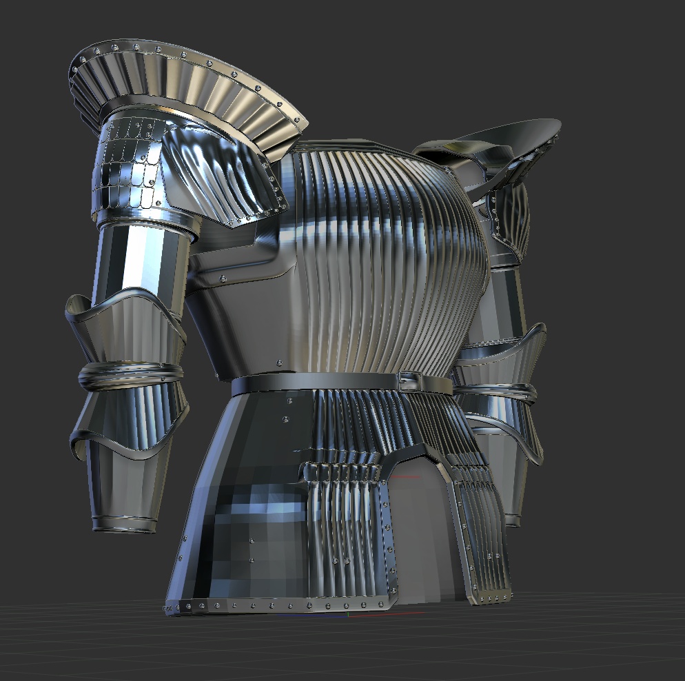 3D西洋甲冑3（上半身のみ） [.obj] [.csmo] - ラプタービジョン - BOOTH