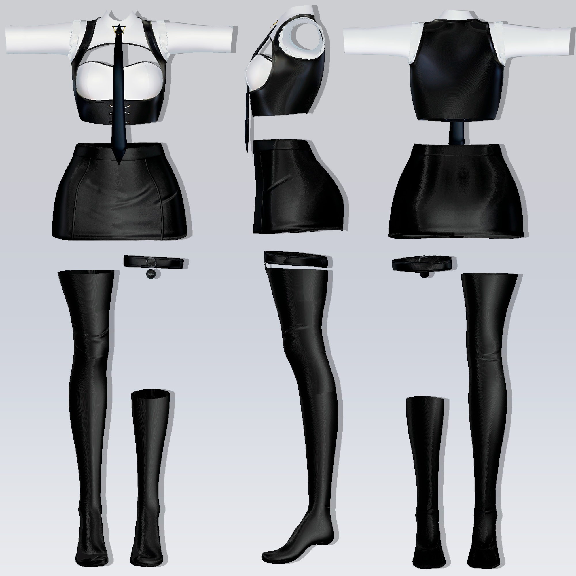 「セレスティア」 &「竜胆」| Selestia & Rindo Sexy Noir Outfit - Koukla - BOOTH