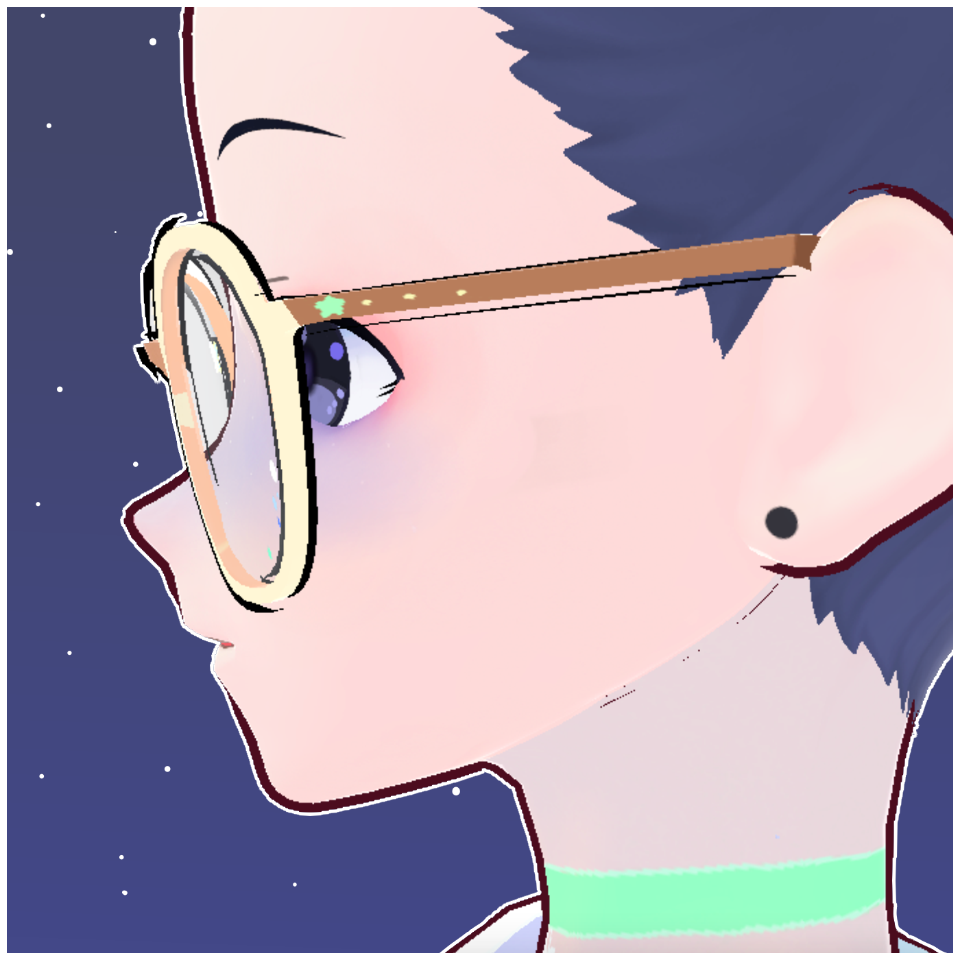 VRoid yellow glasses - Gallet - BOOTH