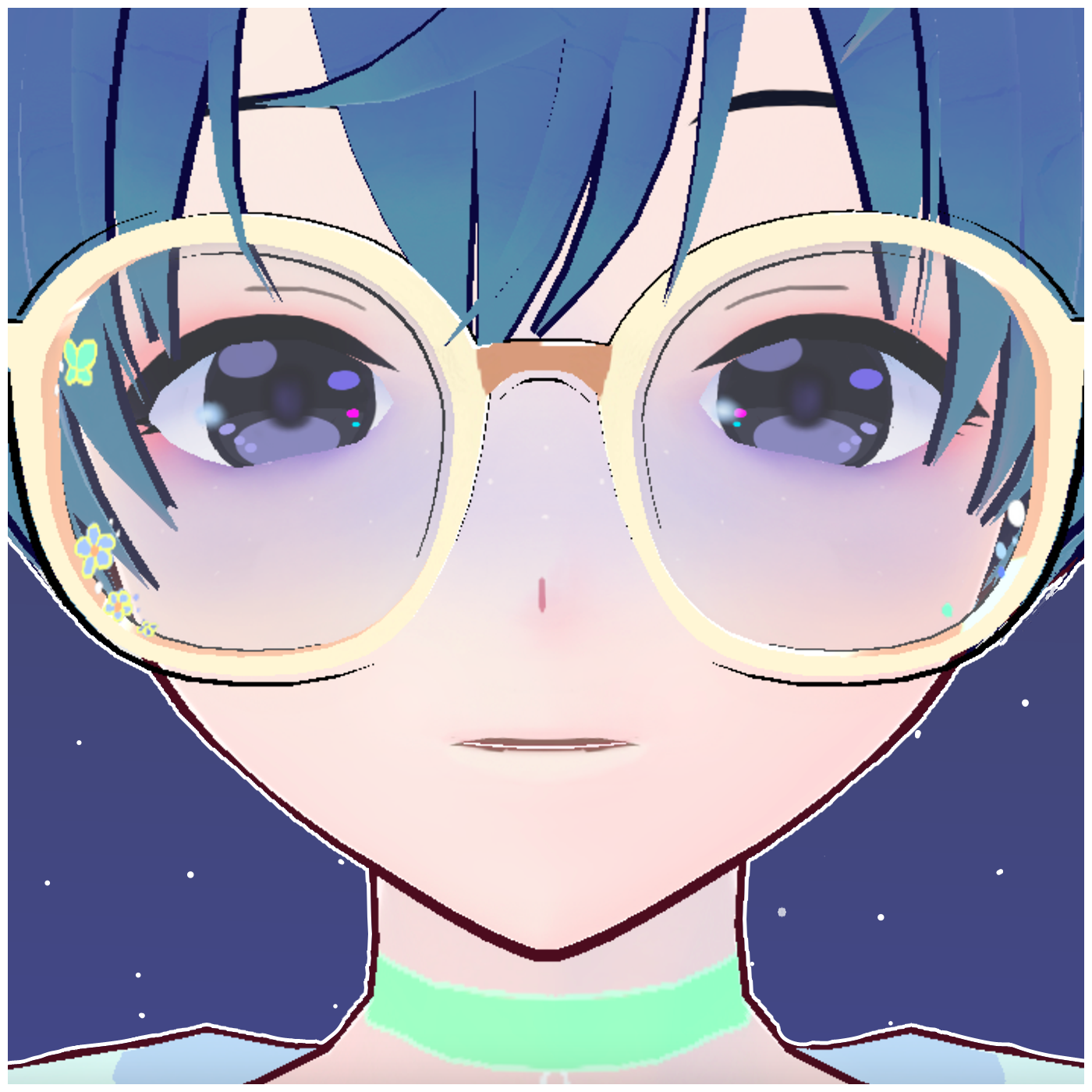 VRoid yellow glasses - Gallet - BOOTH