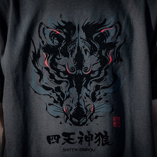 四天神狼 Tシャツ（スモークブラック） - HIMEROU★YA - BOOTH