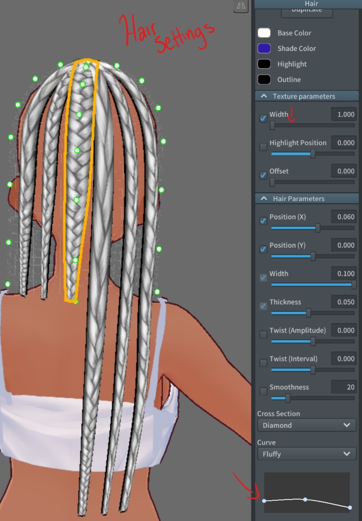 VRoid Hair Texture Braids - AM0RIII - BOOTH