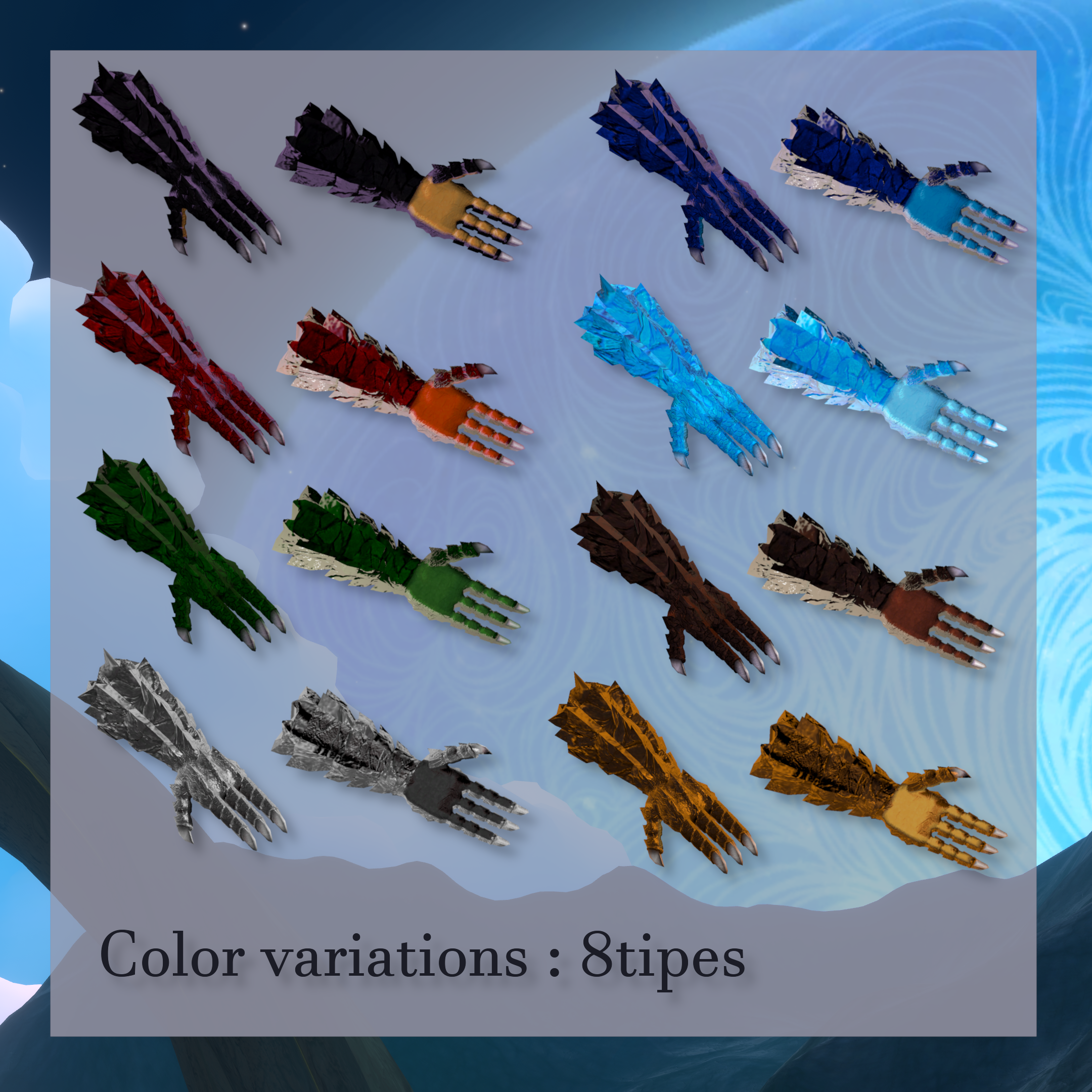 【VRChat想定】Simple Dragon Hands【3Dモデル】 - Mkroid雑貨店 - BOOTH