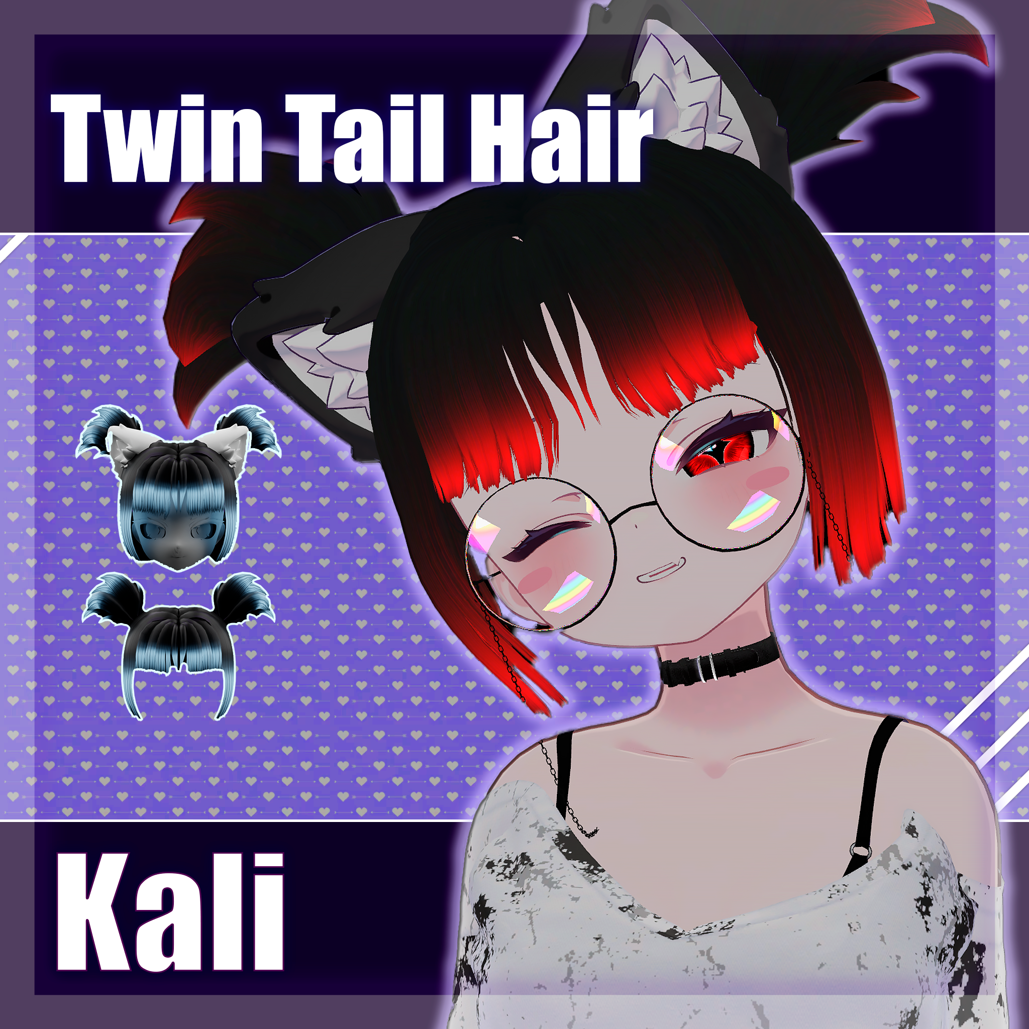 Twin Tail Hair - Anime VRChat Asset (FBX + Unity Package) - EterVerse ...