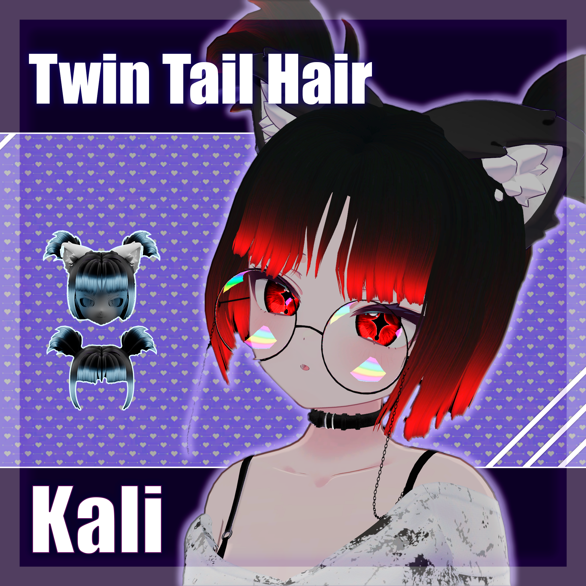 Twin Tail Hair - Anime VRChat Asset (FBX + Unity Package) - EterVerse ...