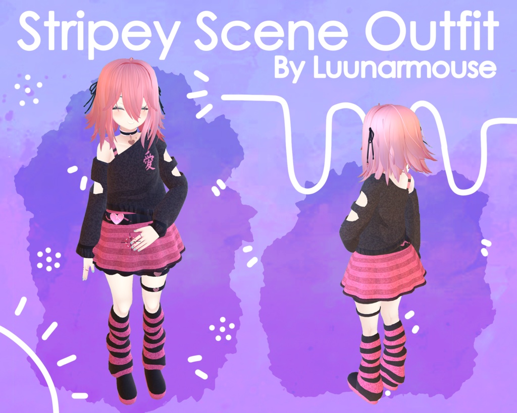 Stripey Scene Outfit | レトロな女の子の衣装 | Fits Rindo & Compatible with Other ...