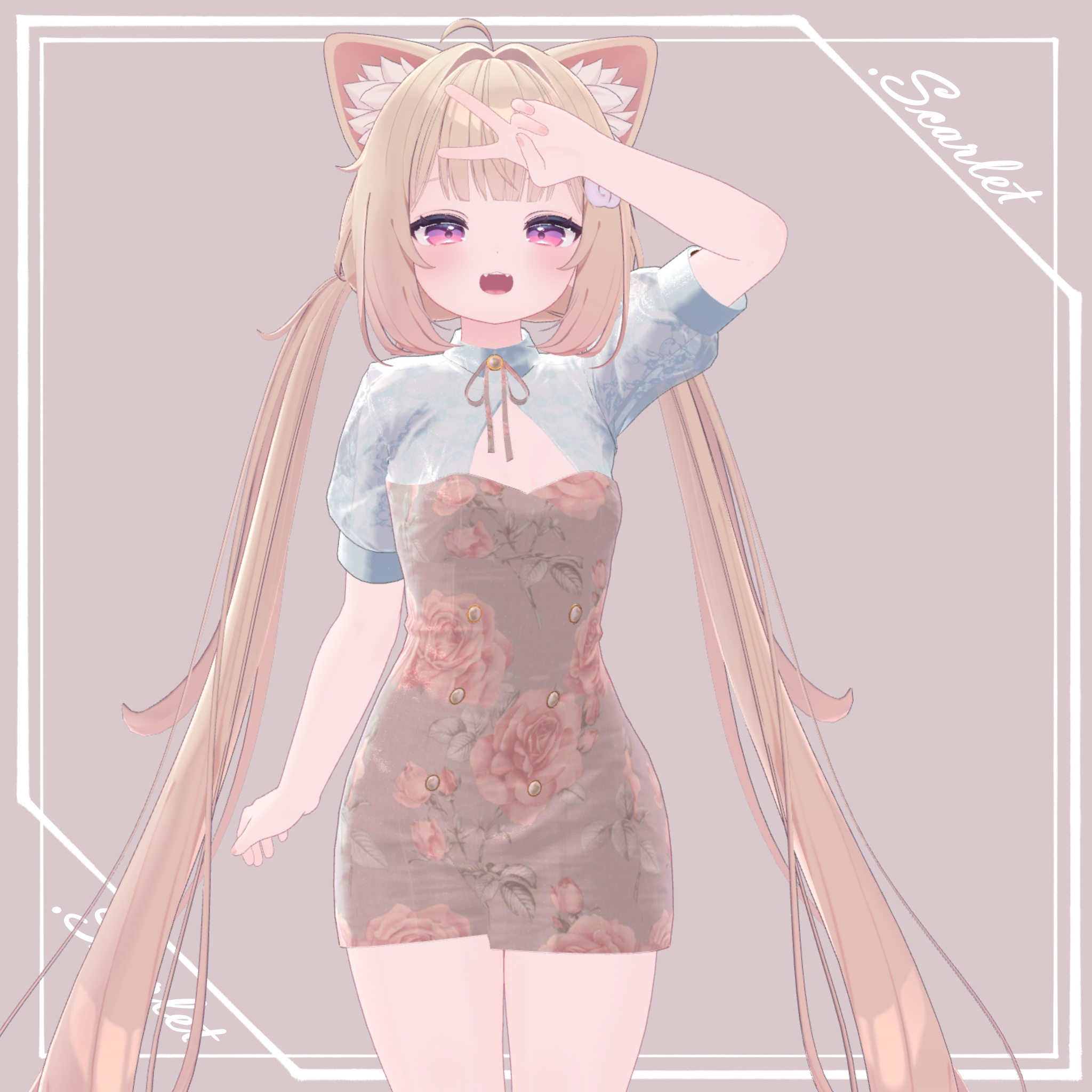 【LIME/CHIFFON】GirlyTightOnepiece【VRChat】 - (.Scarlet) - BOOTH