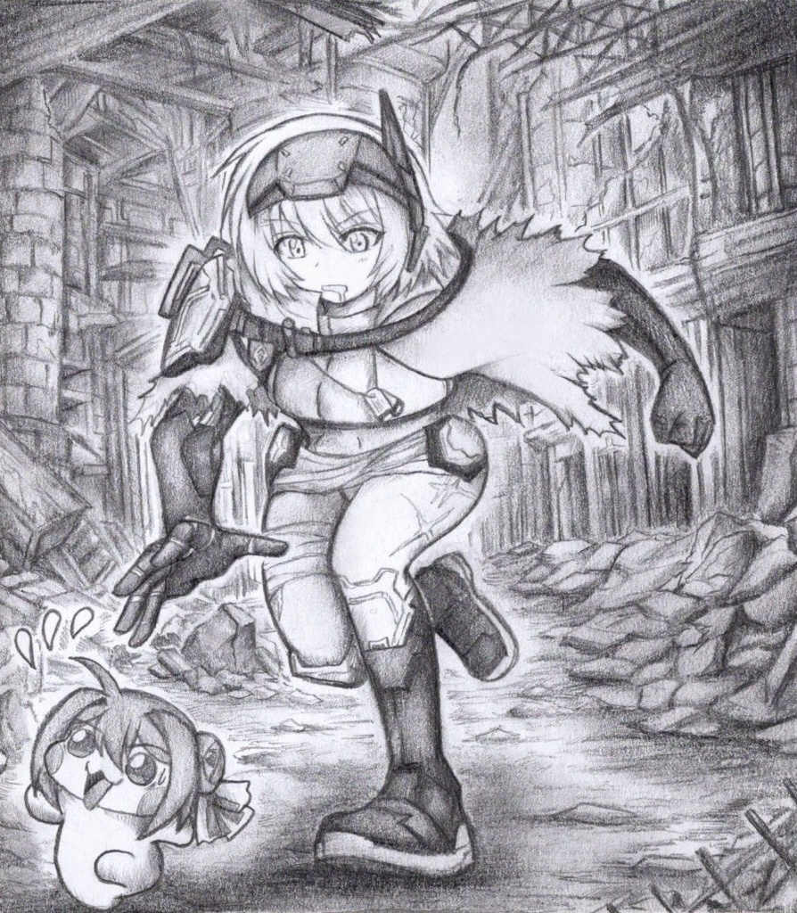 Doroを追いかけるスノーホワイトの色紙イラスト 原画 - ネコーキョー・マーケット - BOOTH