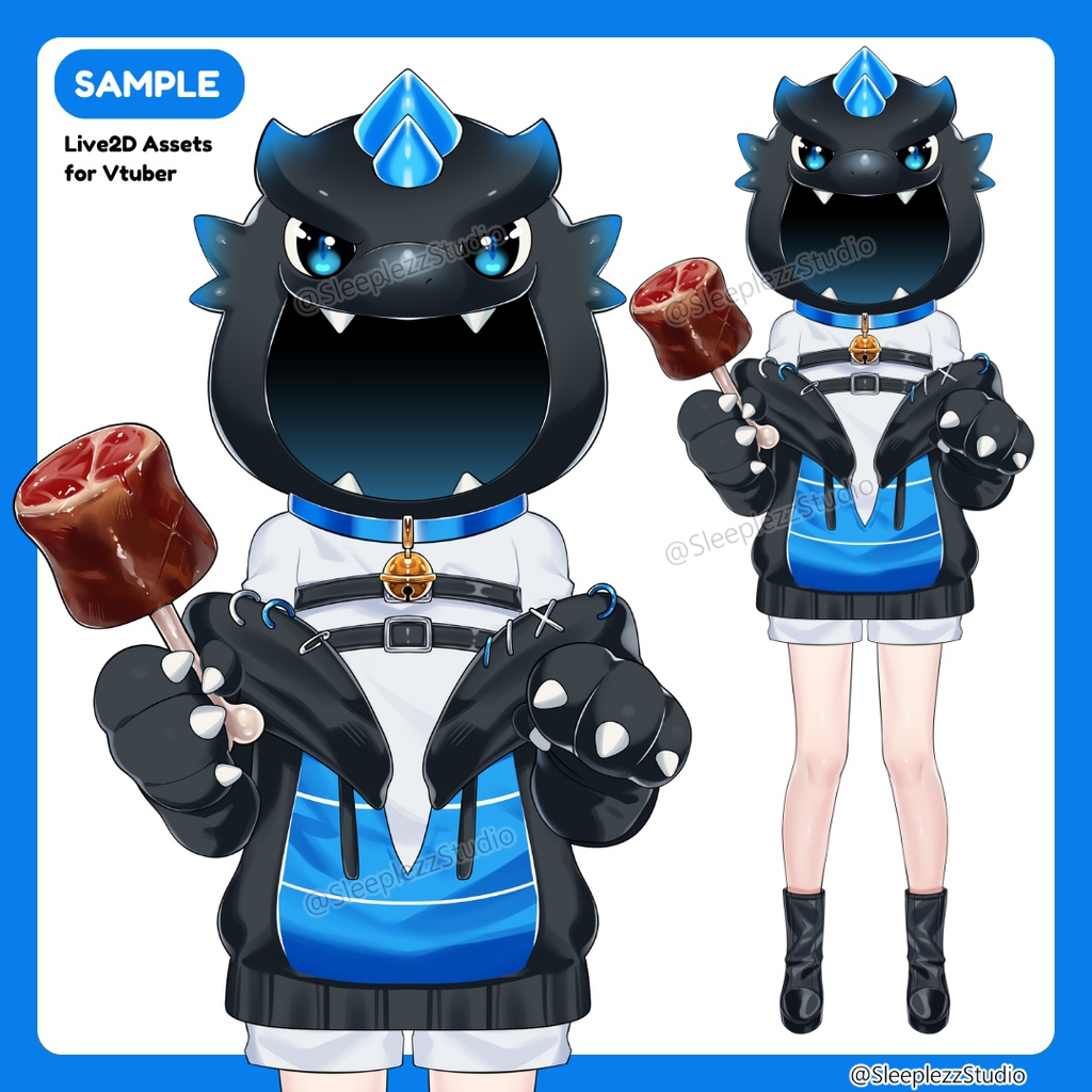 [Live2D Assets for Vtuber] ★ Dino Monster Costume - sleeplezzstudio - BOOTH