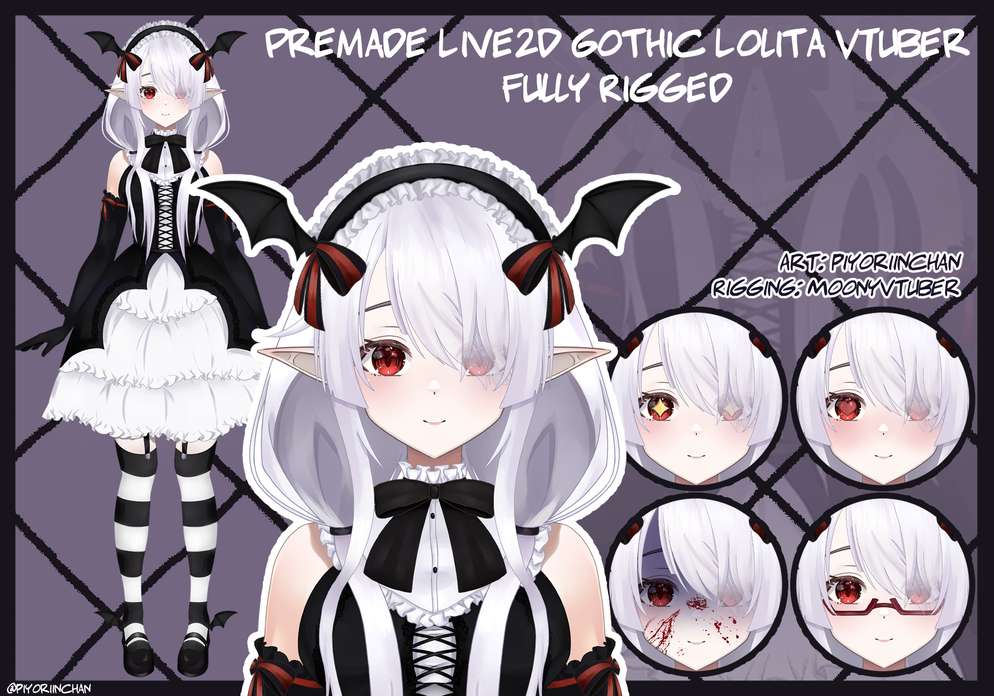 【Live2Dモデル】ゴスロリ吸血鬼 Gothic Lolita Vampire VTuber - Piyoriin's Shop - BOOTH