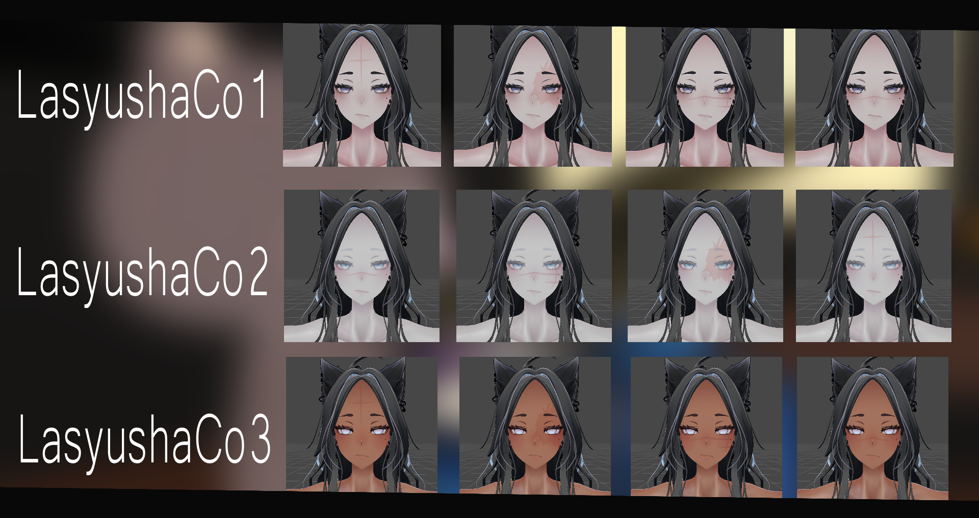 威圧的な顔の傷跡4種テクスチャ【VRChat】4 types of intimidating facial scar textures ...