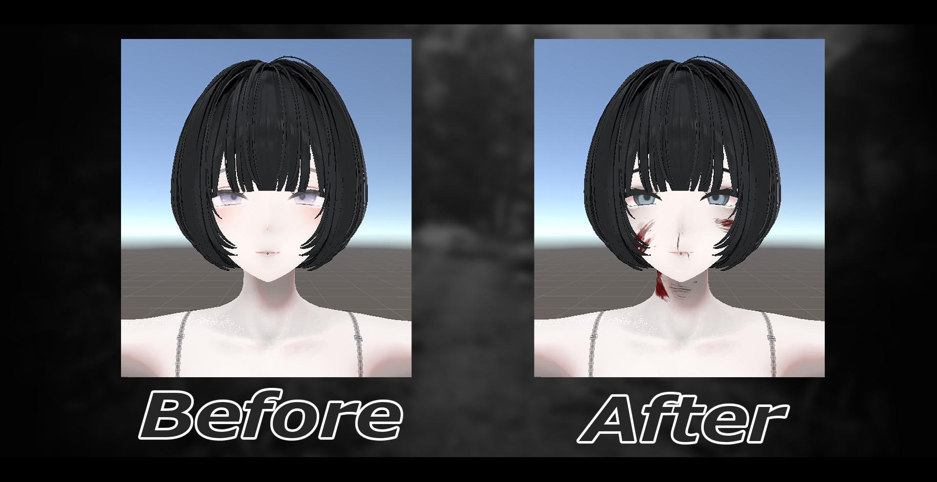 治安悪めのメイク＆血テクスチャ【VRChat】【Shinra】【森羅】【ミルティナ】【Milltina】Crime-ridden makeup ...