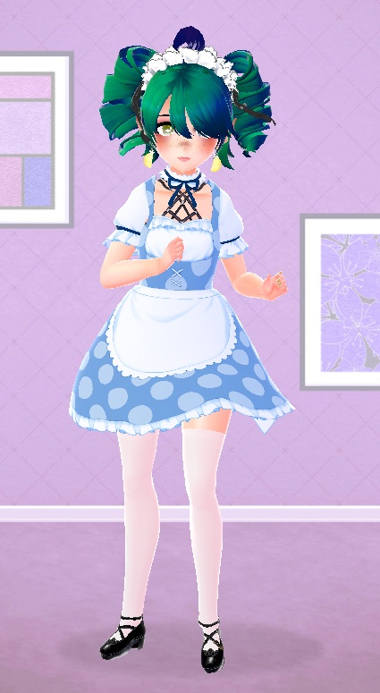 (Vroid) Patterned Maid Outfit (FREE) - shrike_exe - BOOTH