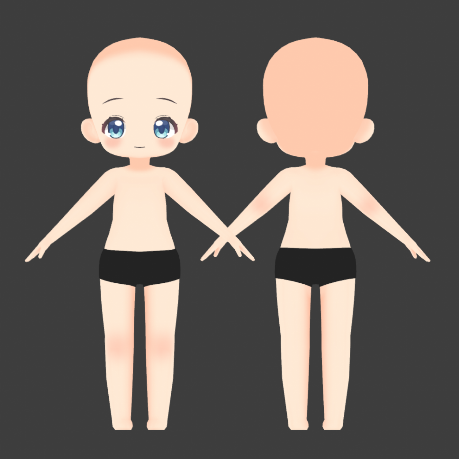 Anime Chibi Base Mesh Model - MiniMoku - BOOTH