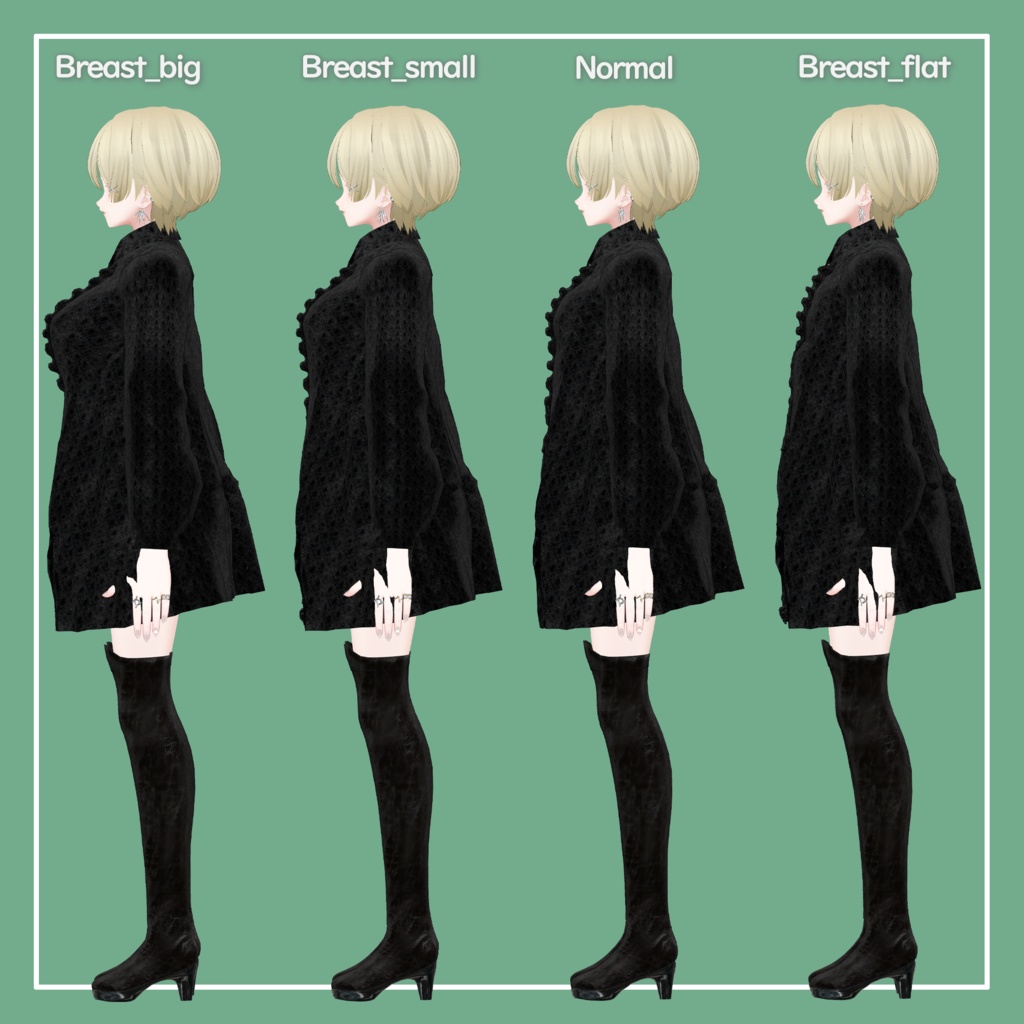 【VRChat】森羅専用 WideOnepiece & KneeHigh Boots（MA対応） - えれさとのお店 - BOOTH