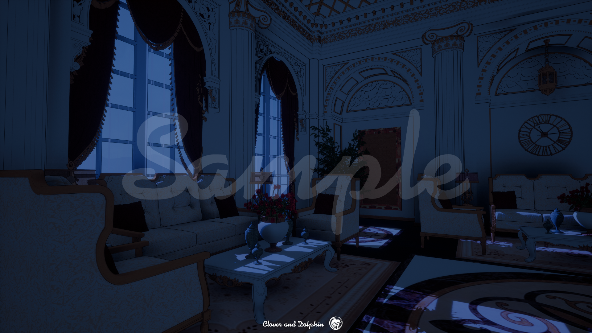 Victorian living room ビクトリア朝のリビングルーム｜背景画像セット【Vtuberさん向け】 - clover and ...