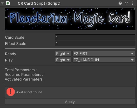 [VRChat Effect] Planetarium Magic Card - Curiss VRCTools - BOOTH