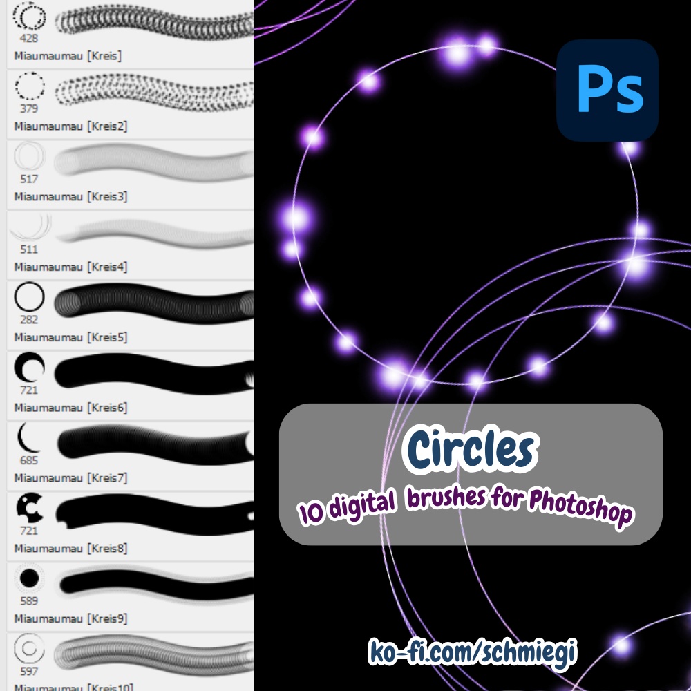 [Paid] Circles - Photoshop Brushes - Forestcat Illustration - BOOTH