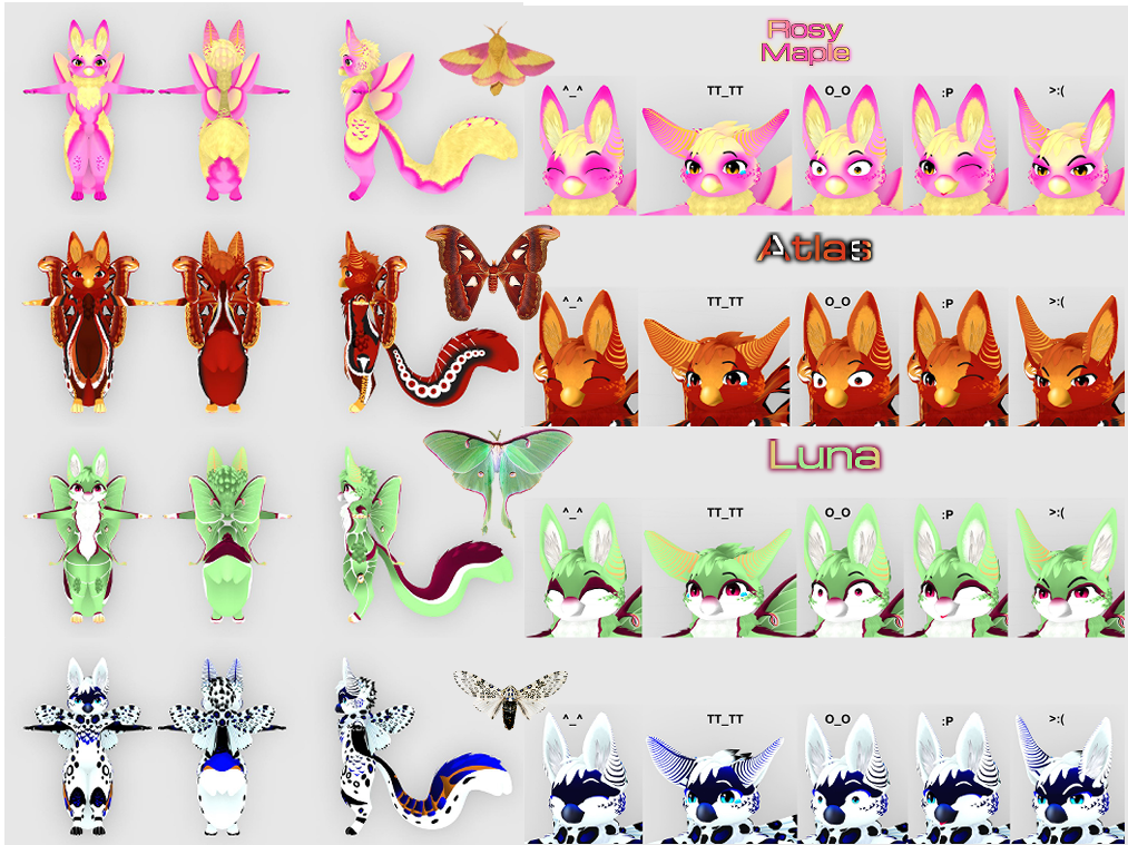 Moth Lepyphon VRChat Avatar - Arts by Kei - BOOTH