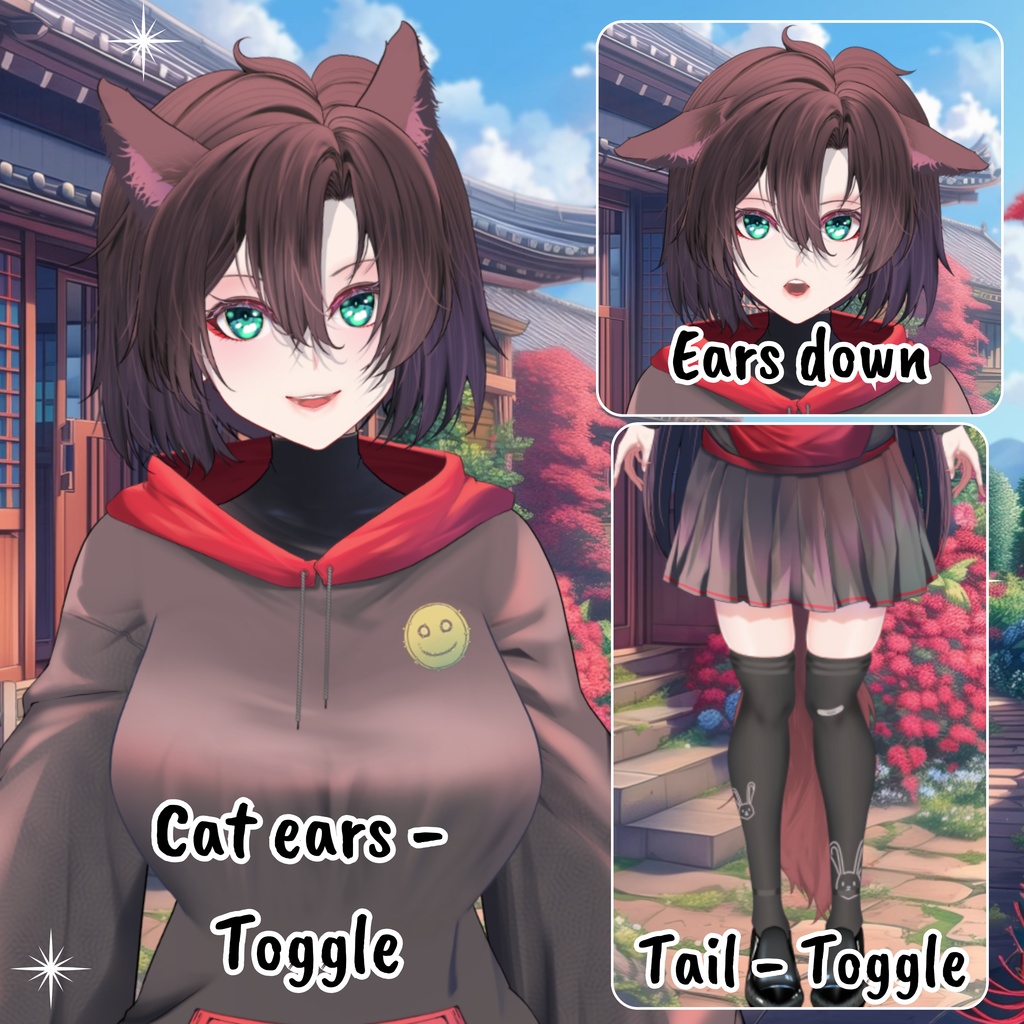 VTuber | Jenny, the hoodie girl | >25 toggles/slider | Live2d model for Vtube Studio premade and ...