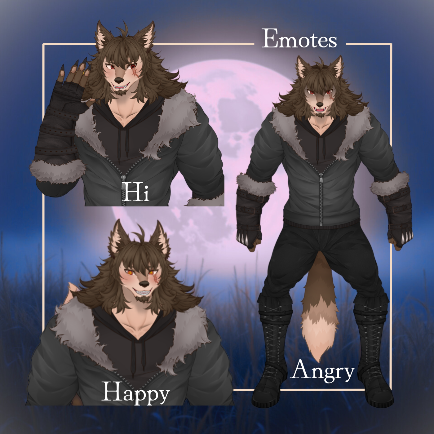 VTuber | Ferox v2, the furry wolf | Customizable Live2d premade model ...