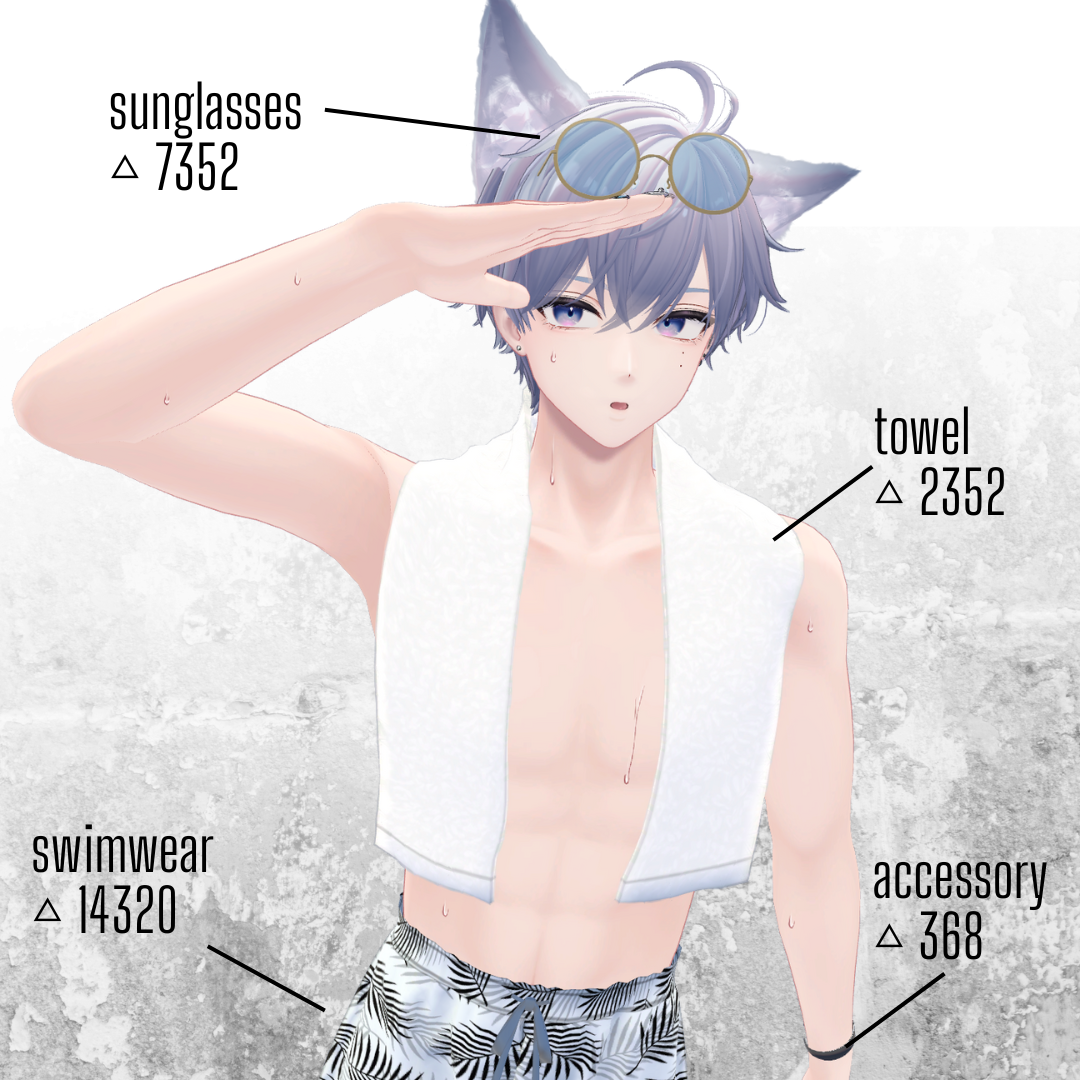 【複数アバター対応】Azure Chill Swim wear【VRchat想定】 - MOD NOVA - BOOTH