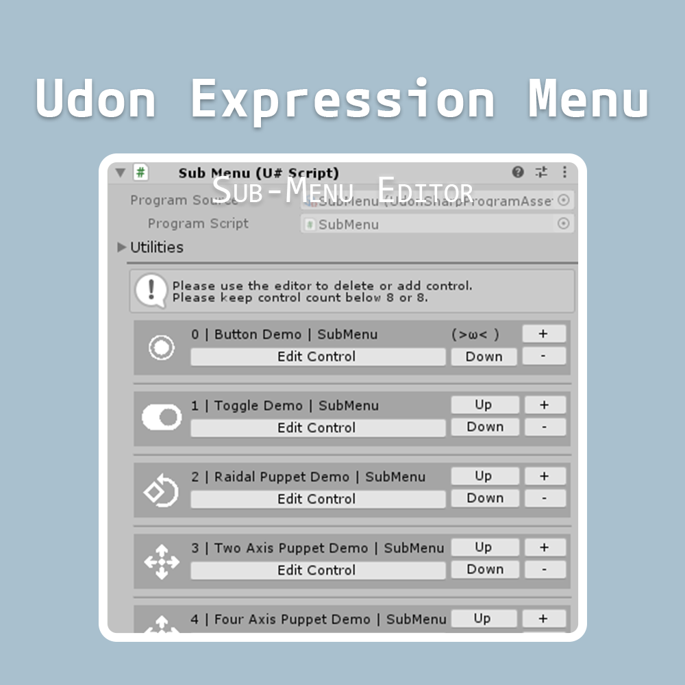 Udon Expression Menu [Udon Sharp | VRChat World] - YM STORE - BOOTH