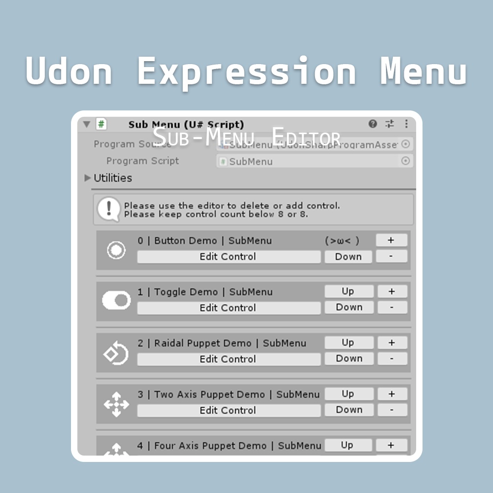 Udon Expression Menu [Udon Sharp | VRChat World] - YM STORE - BOOTH