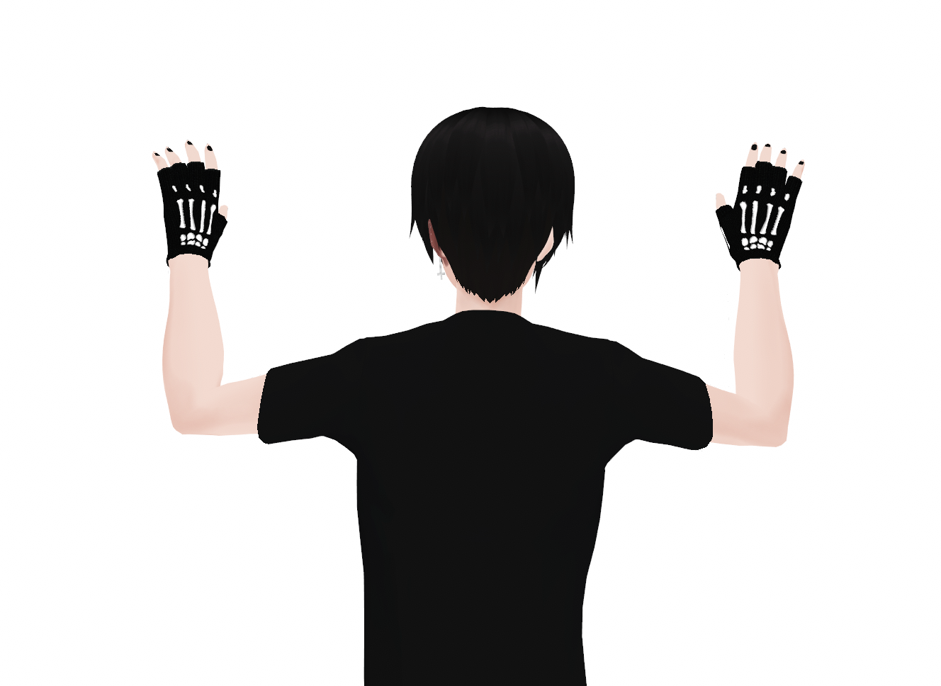 Vroid Skeleton Fingerless Gloves - digighost - BOOTH
