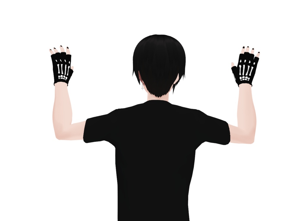 Vroid Skeleton Fingerless Gloves - digighost - BOOTH