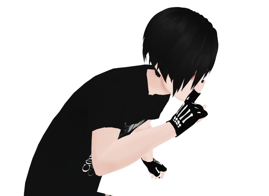 Vroid Skeleton Fingerless Gloves - digighost - BOOTH