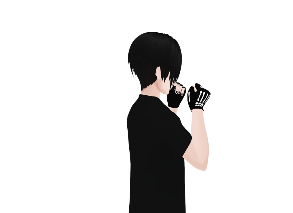 Vroid Skeleton Fingerless Gloves - digighost - BOOTH