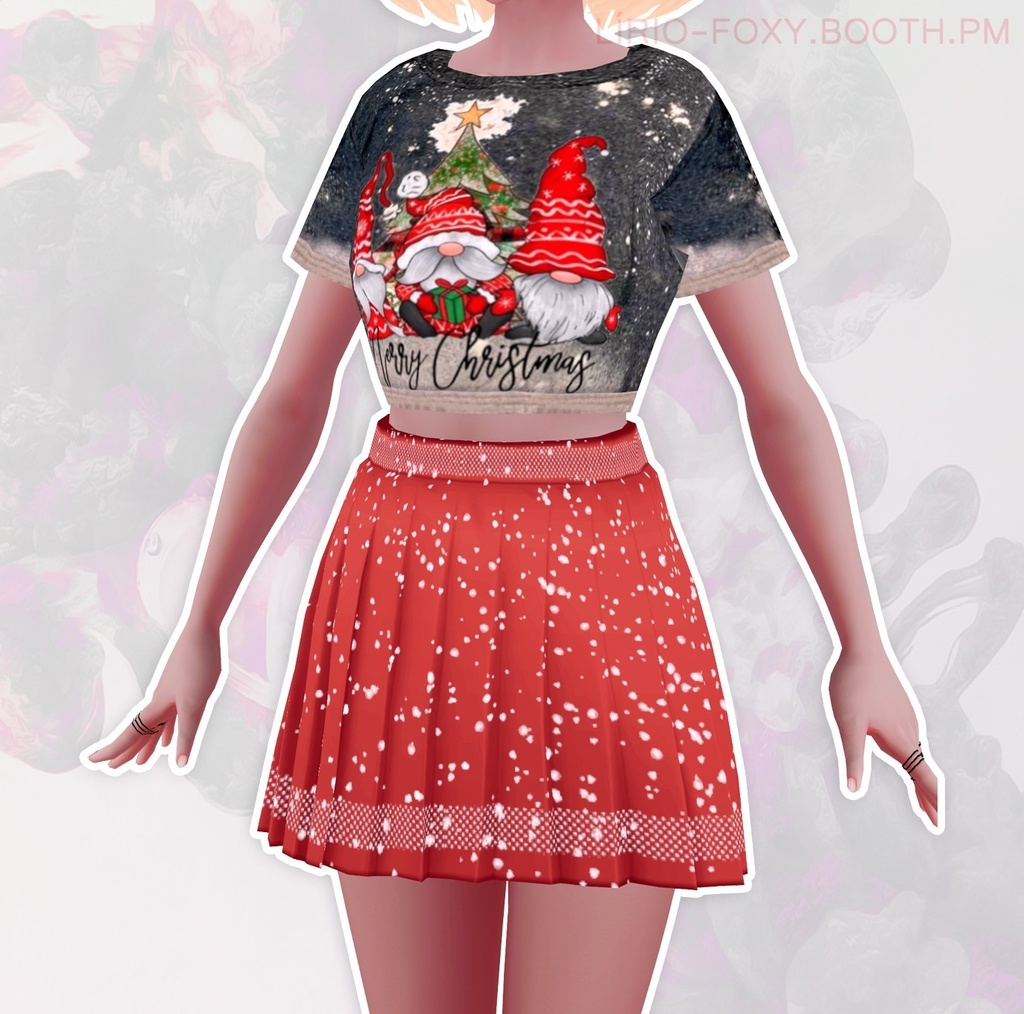 Christmas Outfit Top + Skirt + Shoes - Lily - BOOTH
