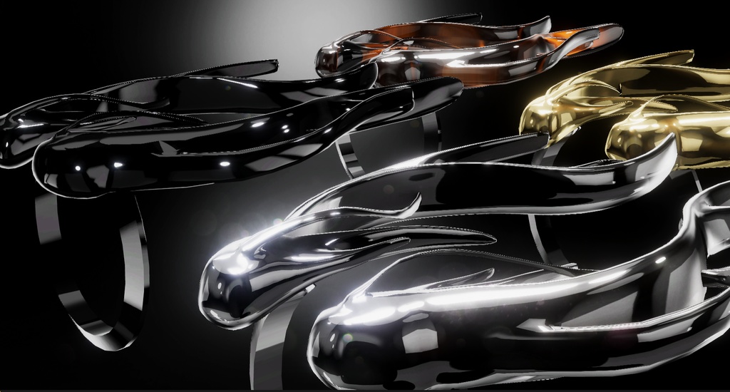 「BLVK S2 Ring Set」オリジナル3Dアクセサリー - BLVK - BOOTH