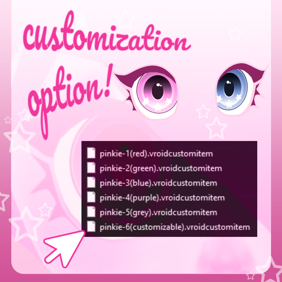 pinkie! - vroid asset for vtubers - eye texture - cryptidxcreature - BOOTH