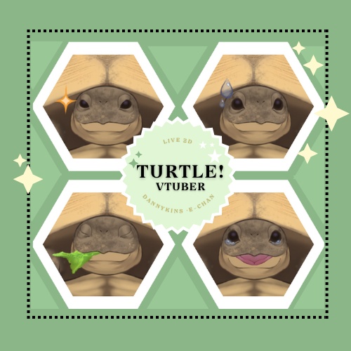 【live2dモデル】Turtle / トゥテル （Vtube Studio）/（Vtubeスタジオ） - DannyKins | E-chan - BOOTH