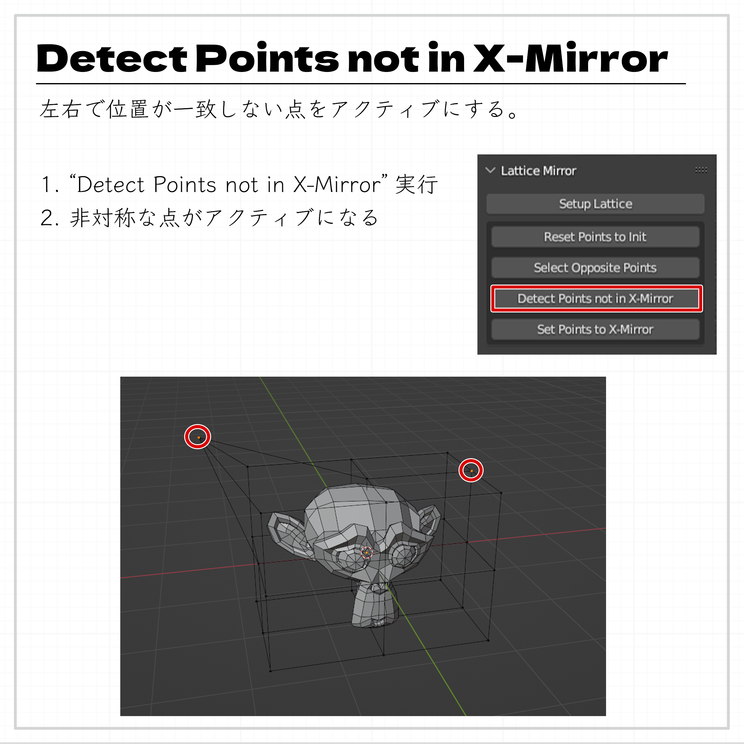 Blender Addon 「ラティス X-ミラー / Lattice X-Mirror」 - LunaticFox - BOOTH